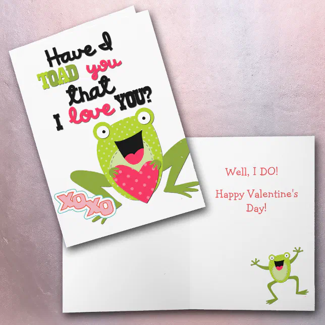 Kids Valentine Frog Card | Zazzle