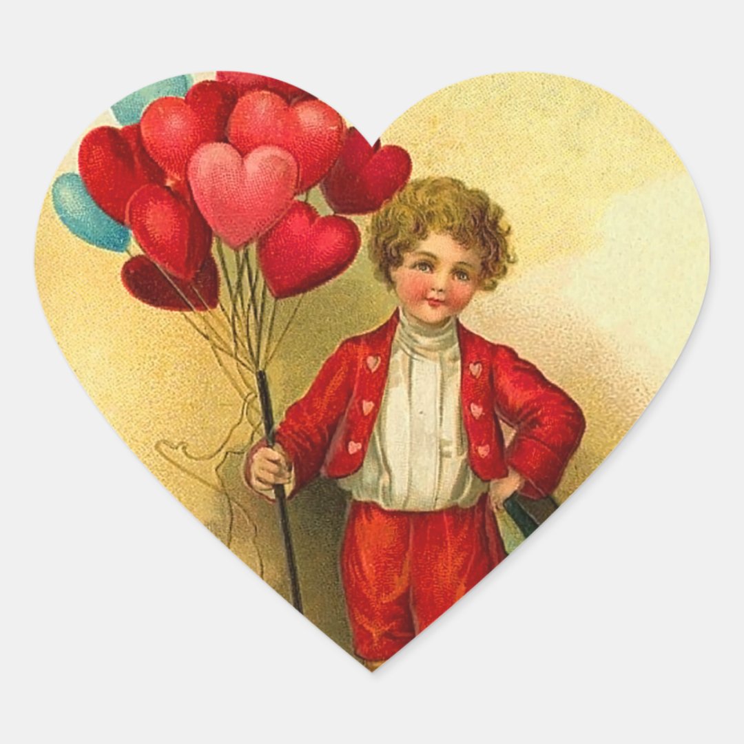 Kid's Valentine Heart Stickers | Zazzle