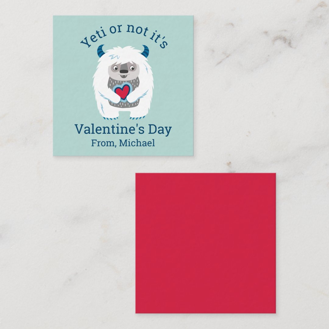 Kids Valentine Yeti Note Card | Zazzle