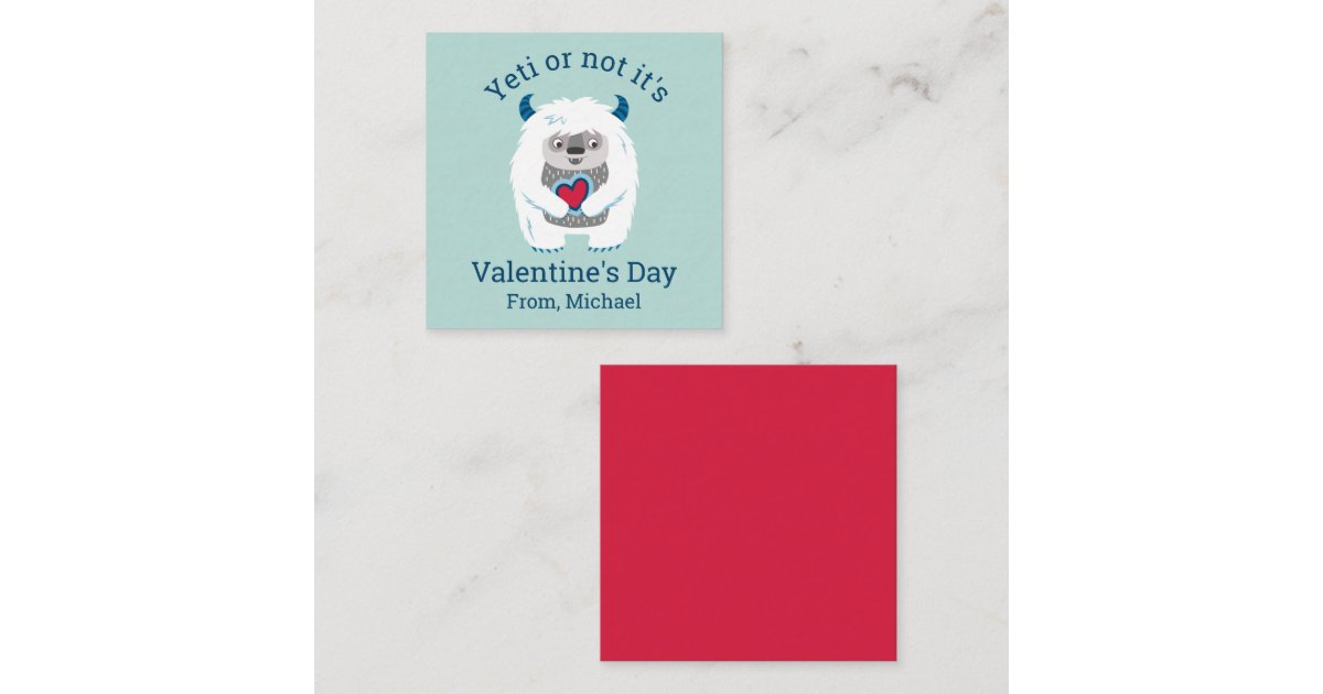 Kids Valentine Yeti Note Card | Zazzle