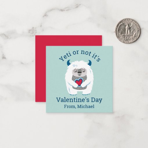 Kids Valentine Yeti Note Card | Zazzle