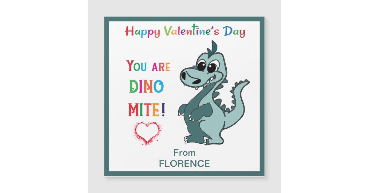 Kids Valentines Day Classroom Dinosaur - dinomite | Zazzle
