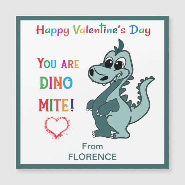 Kids Valentines Day Classroom Dinosaur - dinomite | Zazzle