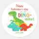 Kids Valentines Day Dinosaur Dino-mite Colorful Classic Round Sticker ...