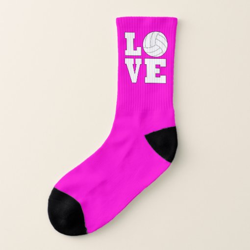 Kids Volleyball Love Custom Color Socks | Zazzle
