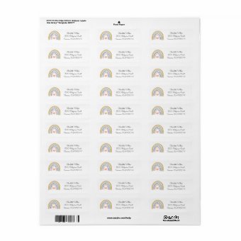 Kid's Watercolor Rainbow Return Address Label | Zazzle