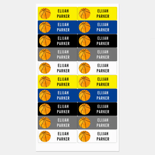 Kids Waterproof School Daycare Basketball Boys Kids' Labels | Zazzle