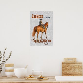 Kid's Western Themed Custom Name Buckaroo Poster | Zazzle