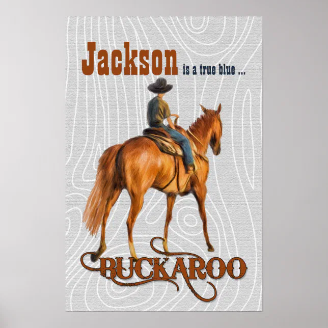 Kid's Western Themed Custom Name Buckaroo Poster | Zazzle