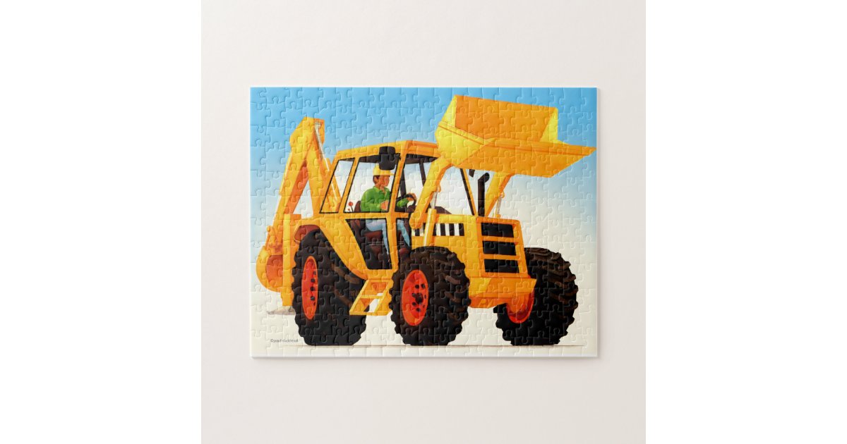 Kid's Yellow Digger Jigsaw Puzzle | Zazzle