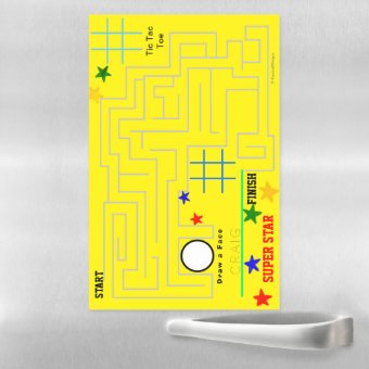 Kids Yellow Maze Activity Magnetic Dry Erase Sheet | Zazzle