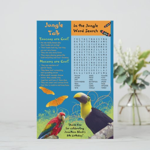 Kid's Zoo Birthday Party Activity Sheet | Zazzle