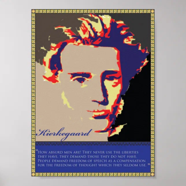 Kierkegaard Faded Poster | Zazzle