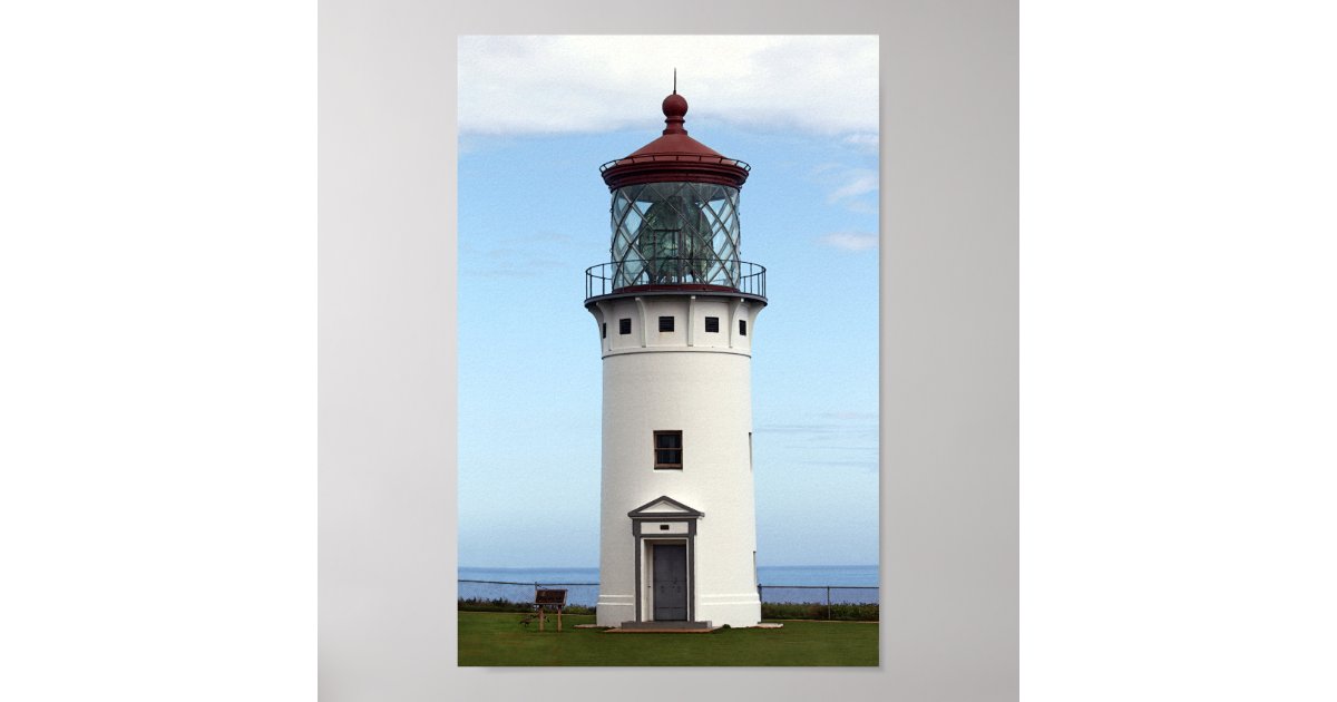 Kilauea Lighthouse on Kauai Poster | Zazzle