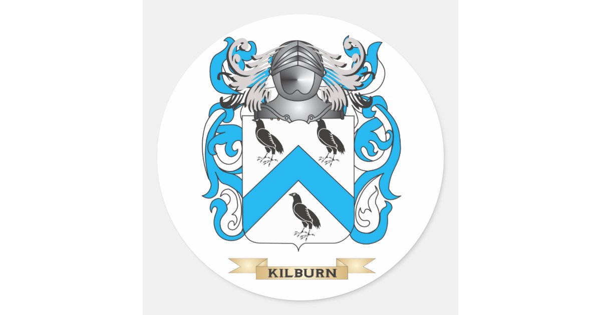 Kilburn Coat of Arms (Family Crest) Classic Round Sticker | Zazzle