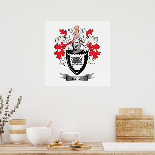 Kilgore Family Crest Coat of Arms Poster | Zazzle