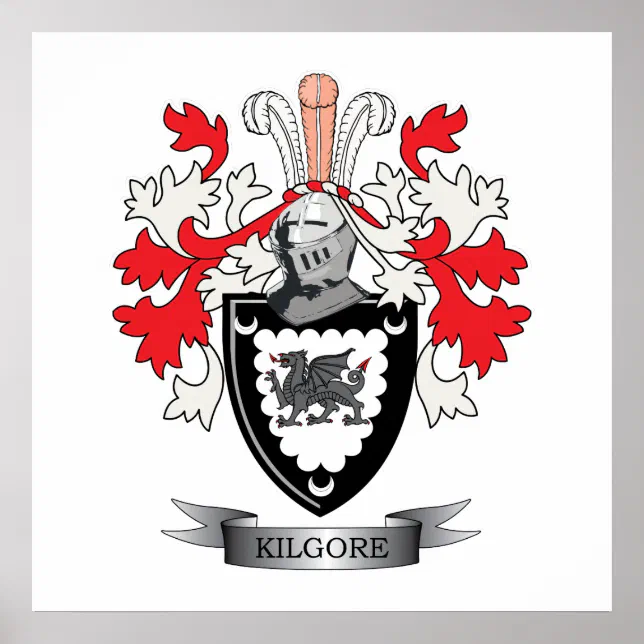 Kilgore Family Crest Coat of Arms Poster | Zazzle