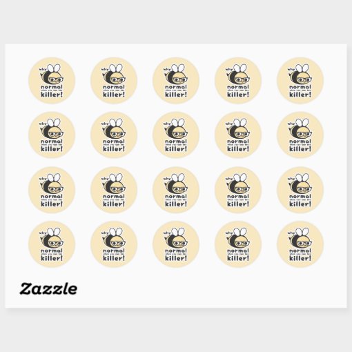 Killer Bee Classic Round Sticker | Zazzle