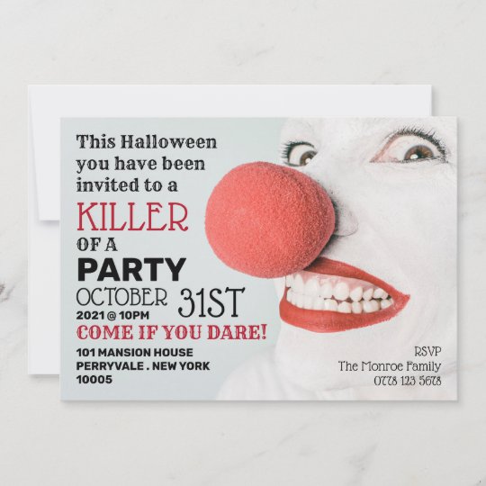 Killer Clown, Halloween Party Invitation | Zazzle.com