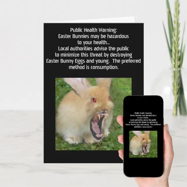 Killer Easter Bunny card | Zazzle