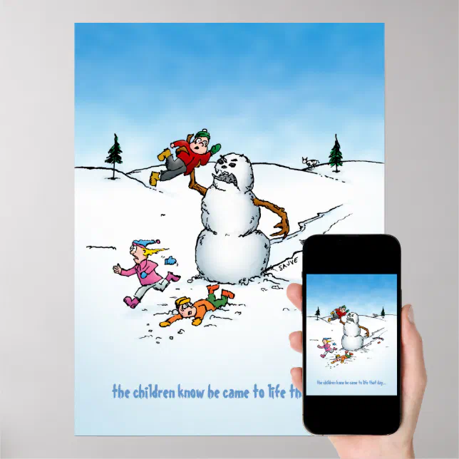Killer Snowman Cartoon Poster | Zazzle