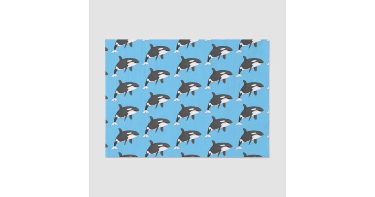 Killer whale cartoon illustration tissue paper | Zazzle