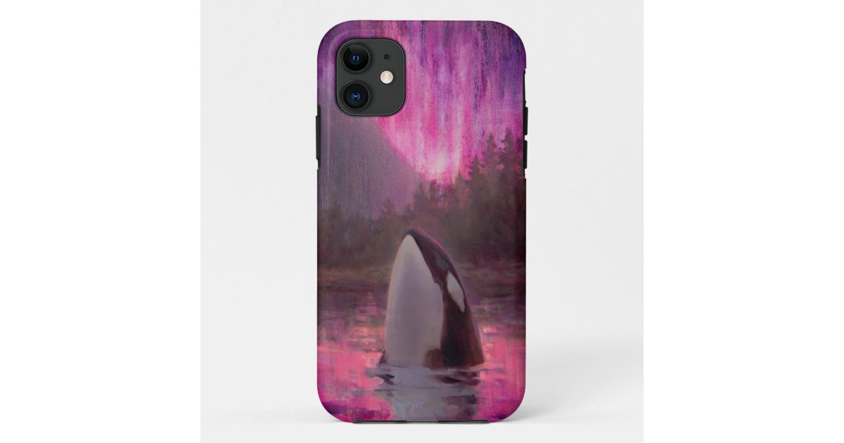 Killer Whale Orca and Northern Lights Phone Case | Zazzle