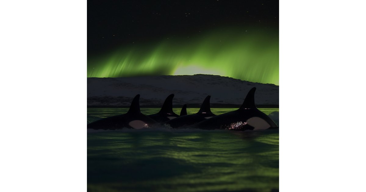 Killer Whales Under the Aurora - Orca Jigsaw Puzzle | Zazzle