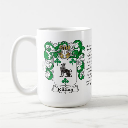 Killian, the Origin, the Meaning and the Crest Coffee Mug | Zazzle
