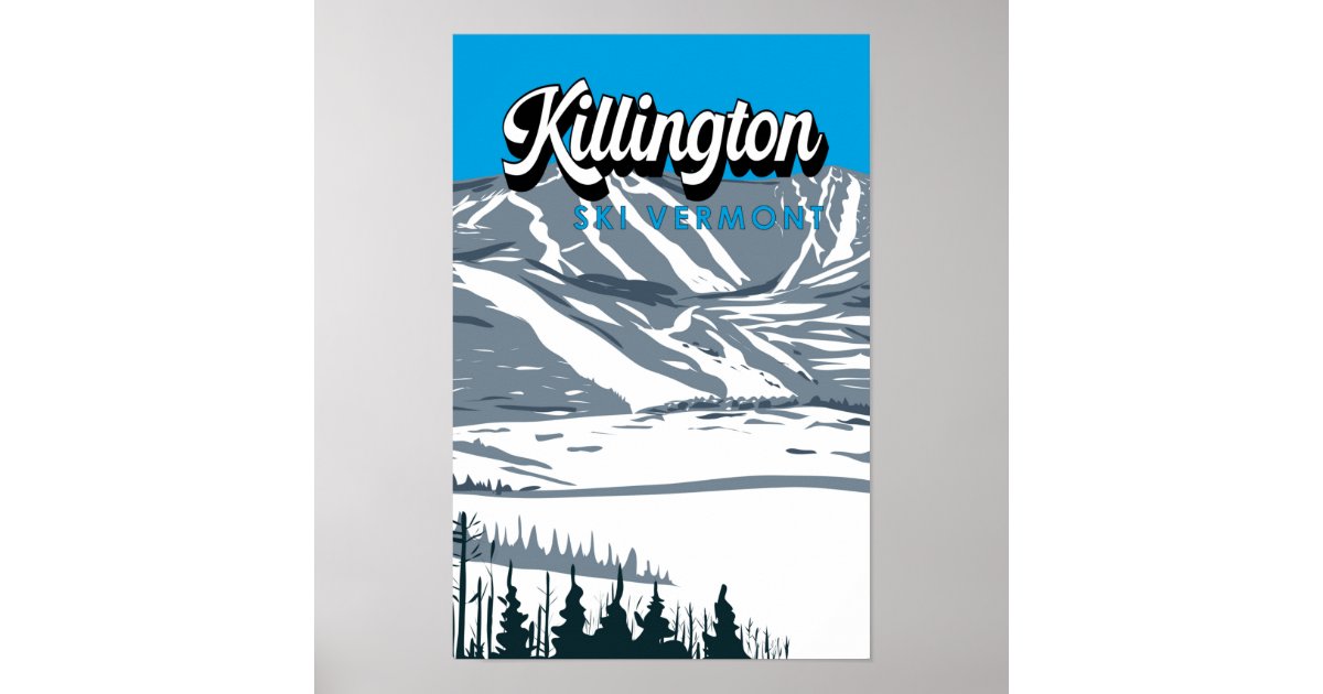 Killington Ski Area Winter Vermont Vintage Poster | Zazzle