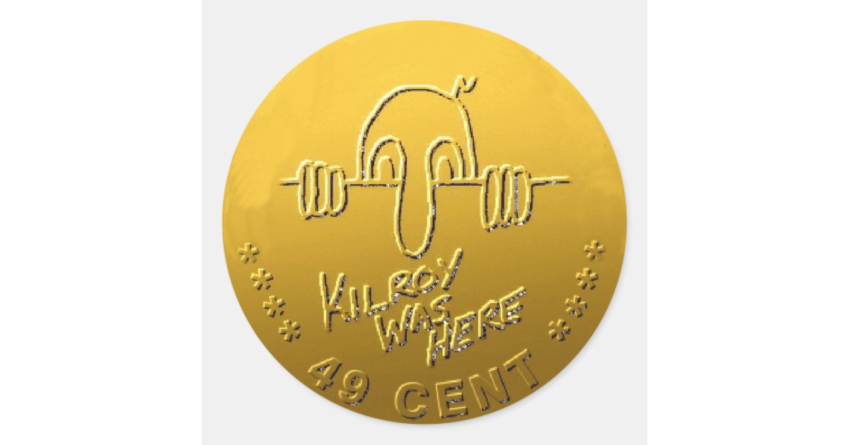 Kilroy Was Here Classic Round Sticker | Zazzle