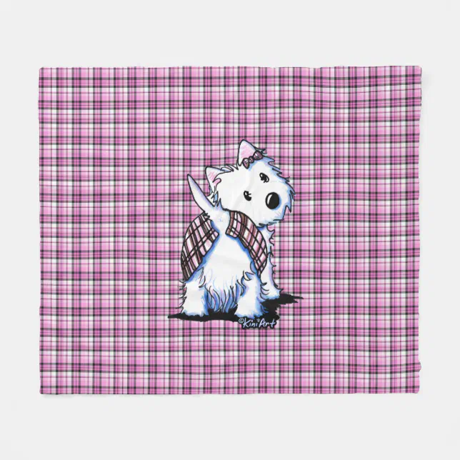 Kilted Highland Moon Westie Fleece Blanket | Zazzle