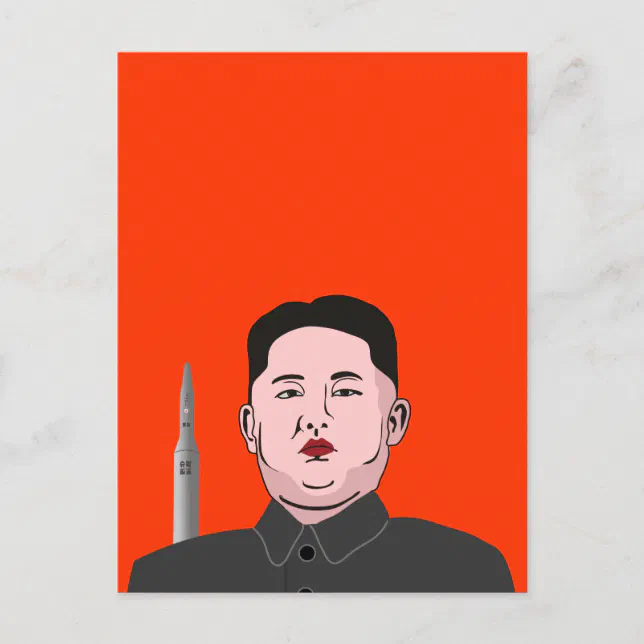 Kim Jong-un & nuclear missile Postcard | Zazzle