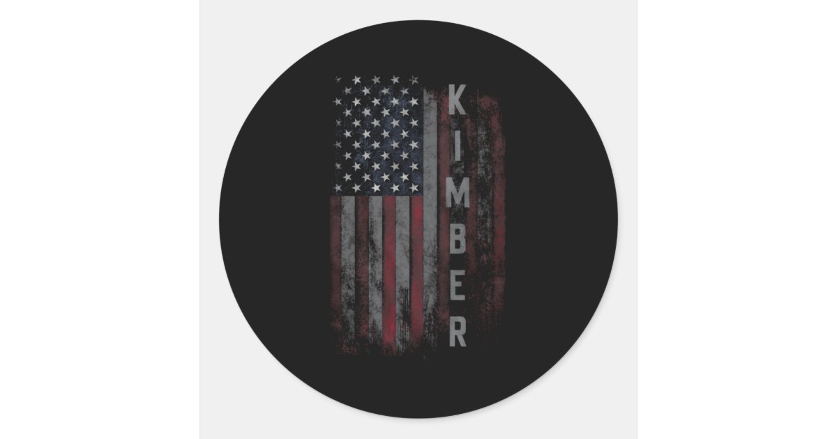 Kimber Family American Flag For Classic Round Sticker | Zazzle