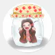 Kimetsu no Yaiba (Nezuko chibi sticker) Classic Round Sticker | Zazzle