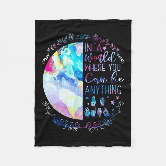 Kind Asl Alphabet American Sign Language Deaf Awar Fleece Blanket | Zazzle