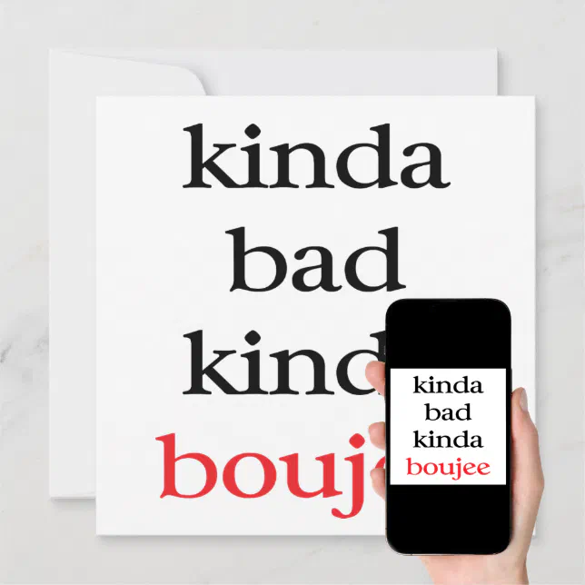 Kinda Bad Kinda Boujee Invitation | Zazzle