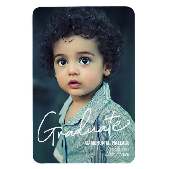 Kindergarten Boy Graduation Announcement Magnet | Zazzle.com