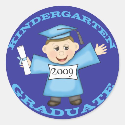 Kindergarten Boy's Graduation Stickers | Zazzle