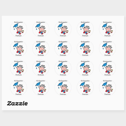Kindergarten Graduate cartoon Sticker | Zazzle