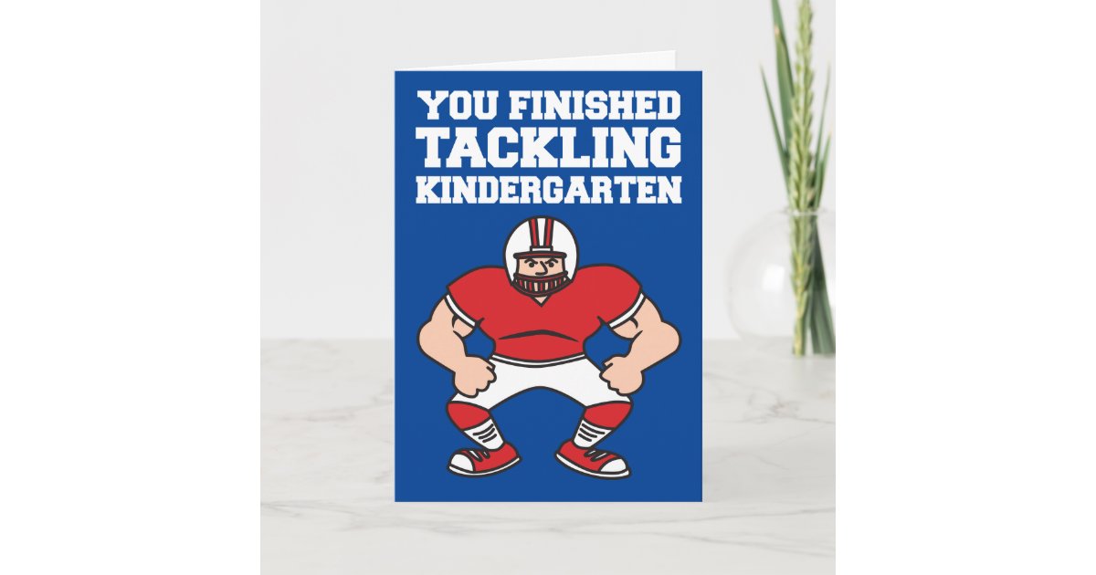 Kindergarten Graduate Congratulations Football Card | Zazzle
