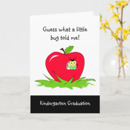 Kindergarten Graduate Red Apple Congratulations Card | Zazzle