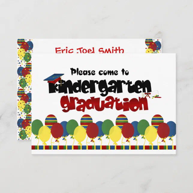 Kindergarten Graduation Announcement Invitation | Zazzle