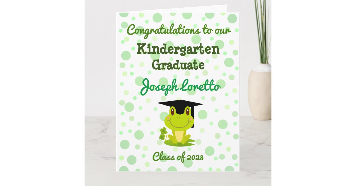 Kindergarten Graduation Congratulations Frog Card | Zazzle