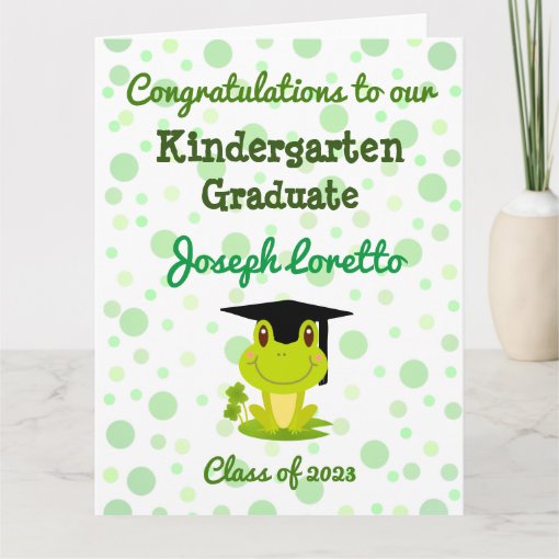 Kindergarten Graduation Congratulations Frog Card | Zazzle