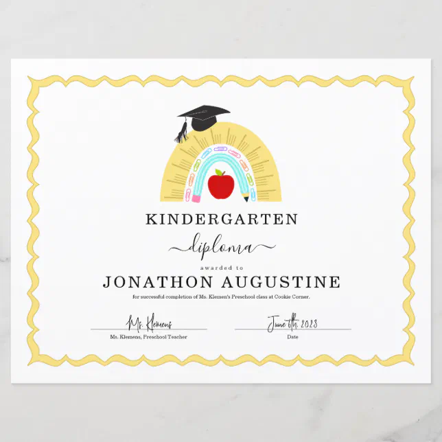 Kindergarten Graduation Diploma | Zazzle