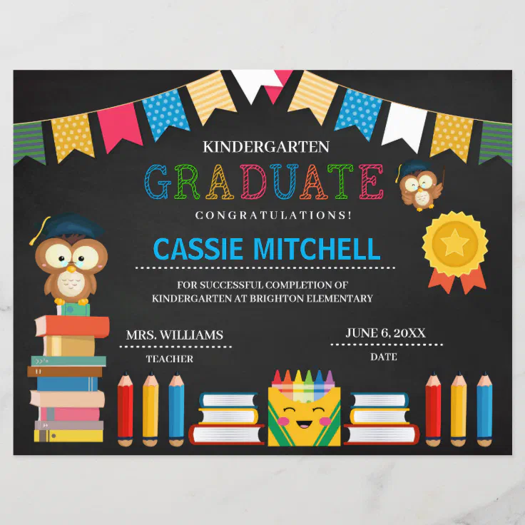 Kindergarten Graduation Diploma Certificate | Zazzle