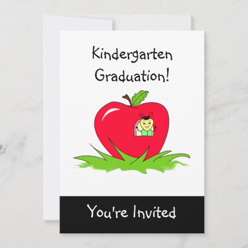 Kindergarten Graduation Invitation Bug In Apple | Zazzle