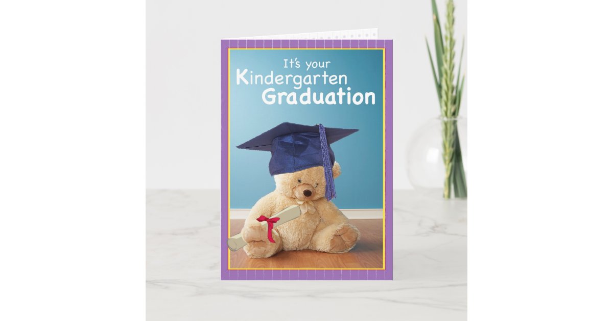 Kindergarten Graduation Teddy Card | Zazzle