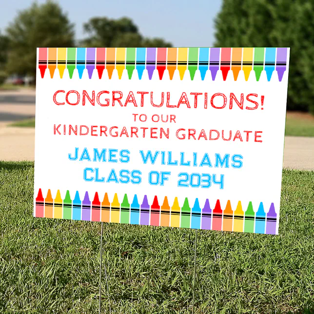 Kindergarten Graduation Yard Sign | Zazzle